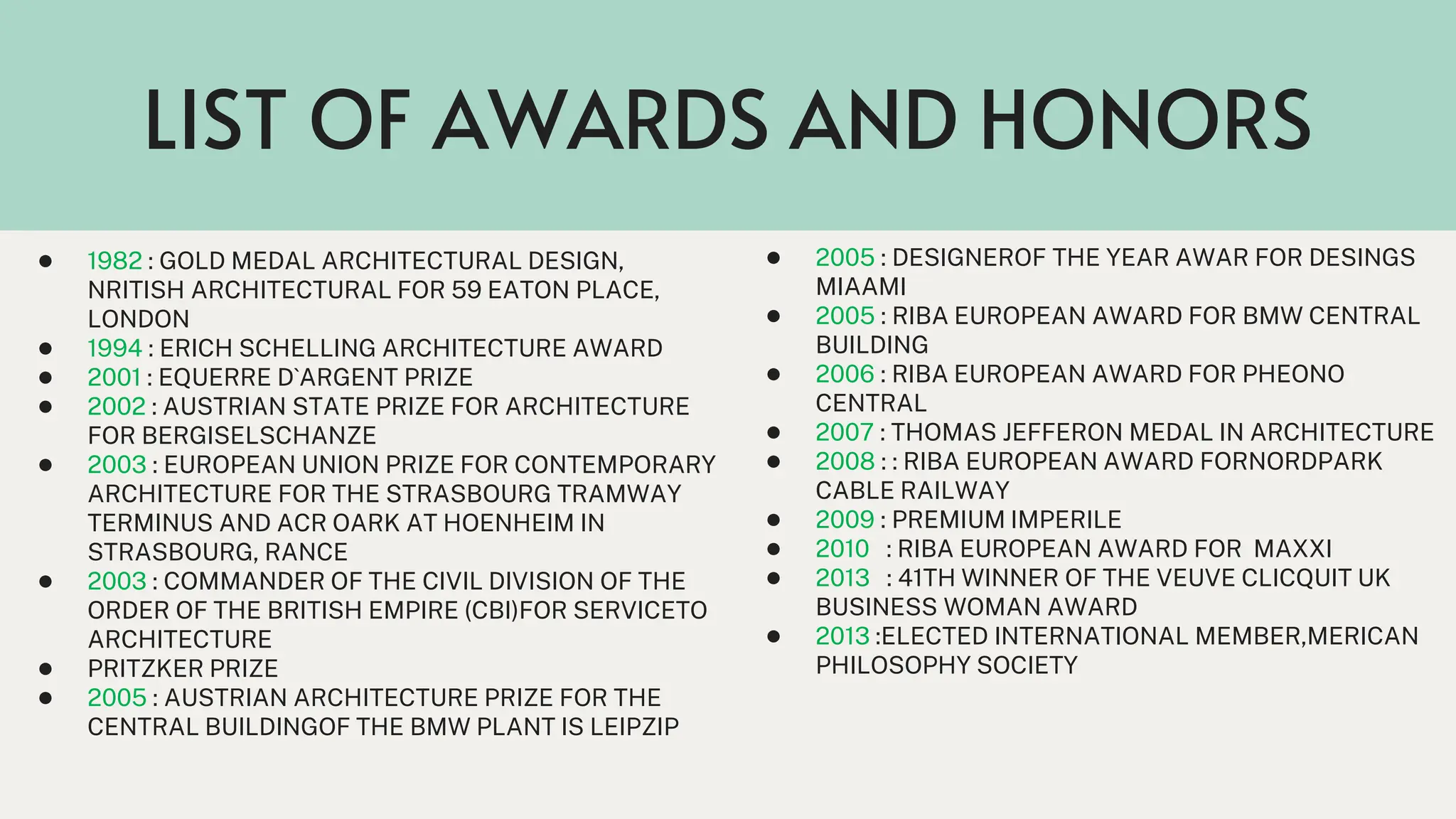 zaha hadid about and information history | PPTX