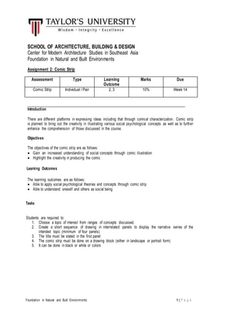 PSYCHOLOGY ASSIGNMENT #2 BRIEF - COMIC STRIP | DOCX