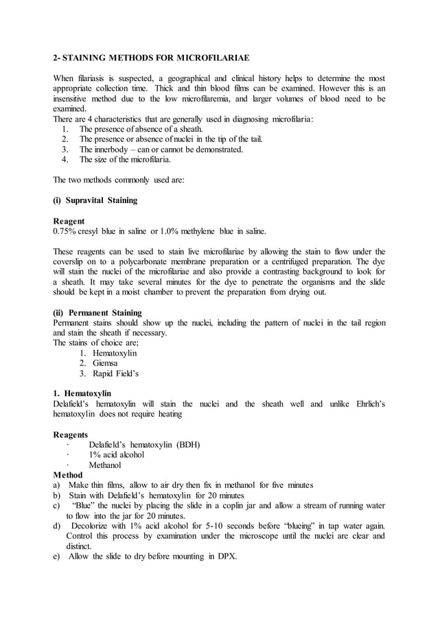 Classification of Microfilaria | DOCX | Infectious Diseases | Diseases ...