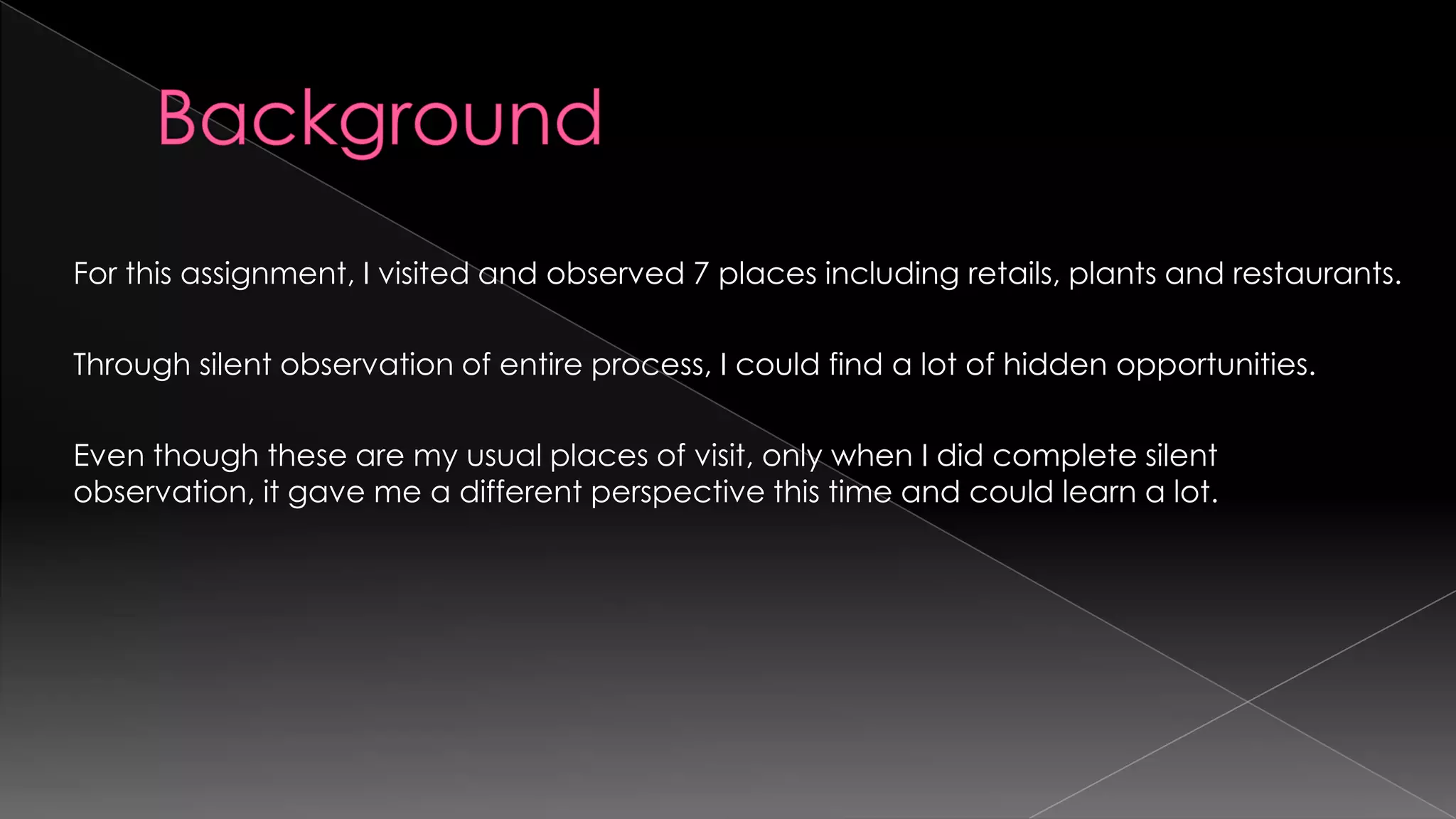 Assignment 2 - Observation Lab By Muthu | PPT