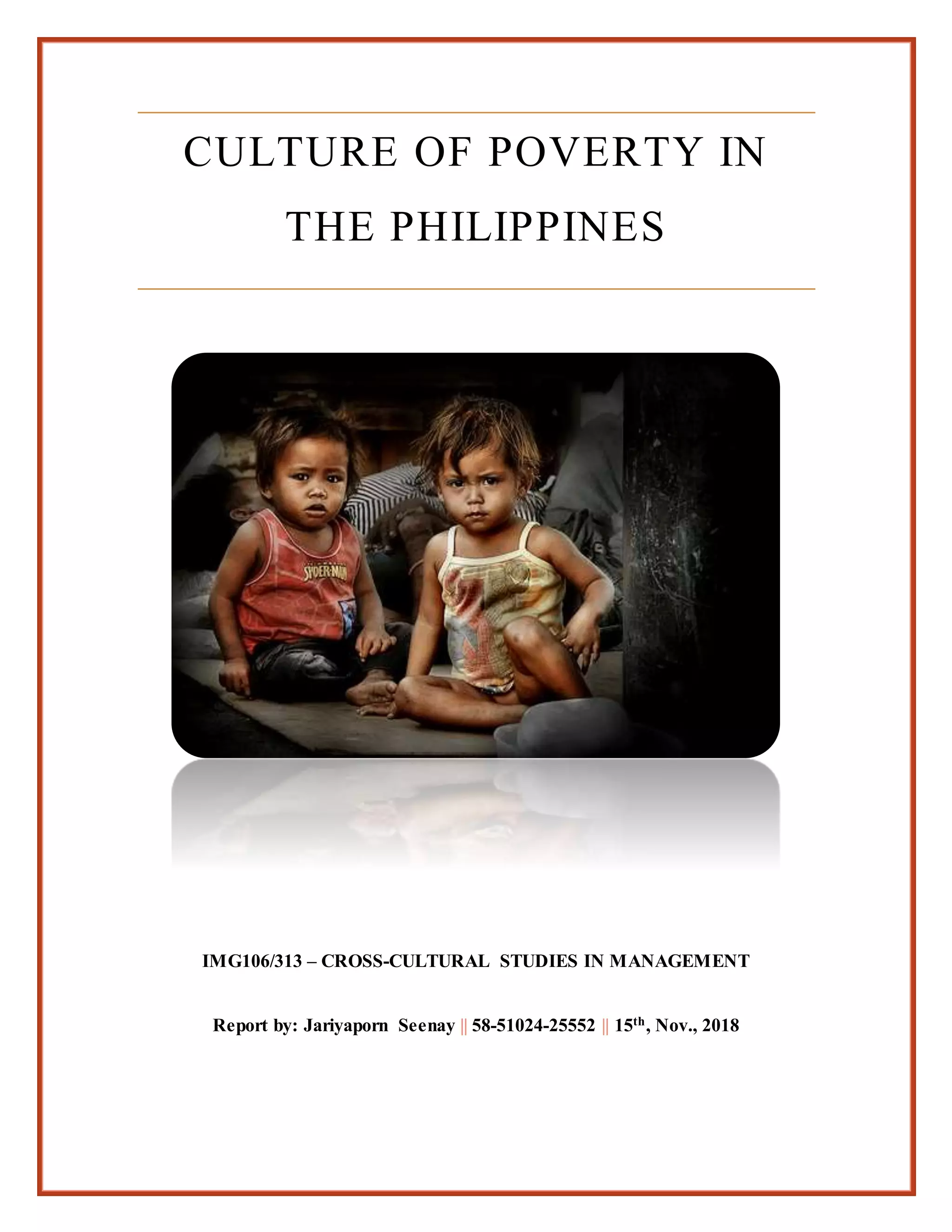 Culture of Poverty in the Philippines [REPORT] | DOCX