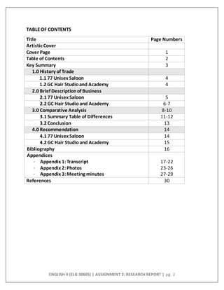 Assignment 2 research report | DOCX