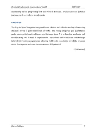 Stay in Step FMS Assessment Report | PDF