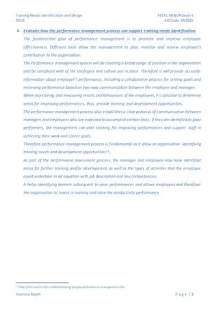 AIS Code: 6N3325 Training Needs Identification and Design Training ...