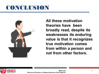 MOTIVATION THEORIES IN HUMAN RESOURCE | PPT