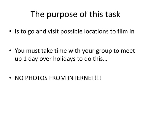 Assignment 20 location scouting | PPT