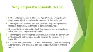 Corporate Social responsibility in INDIA, Why Corporate Scandals Occur ...