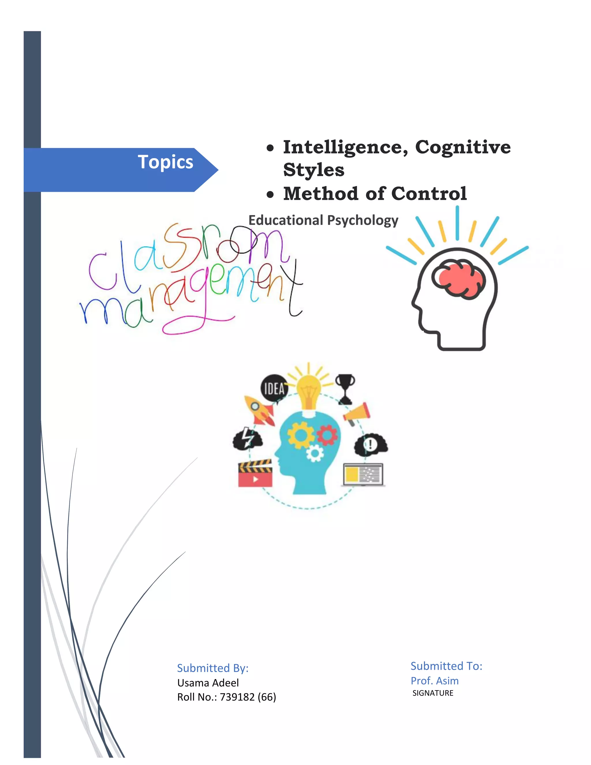 Intelligence, Cognitive Styles, Methods of control | PDF