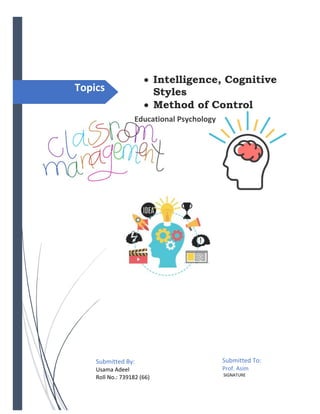 Intelligence, Cognitive Styles, Methods of control | PDF
