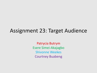 Assignment 23 final draft | PPT