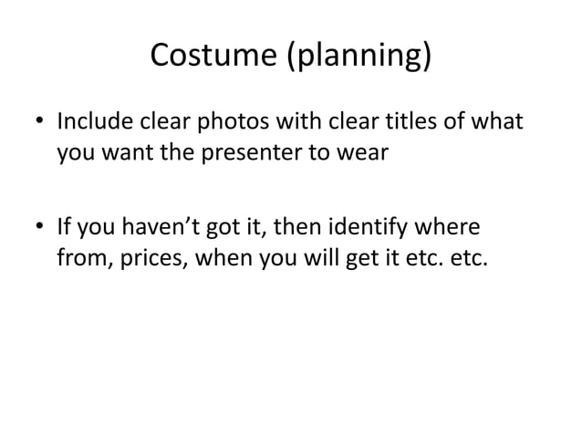 Assignment 25 costume & props | PPTX
