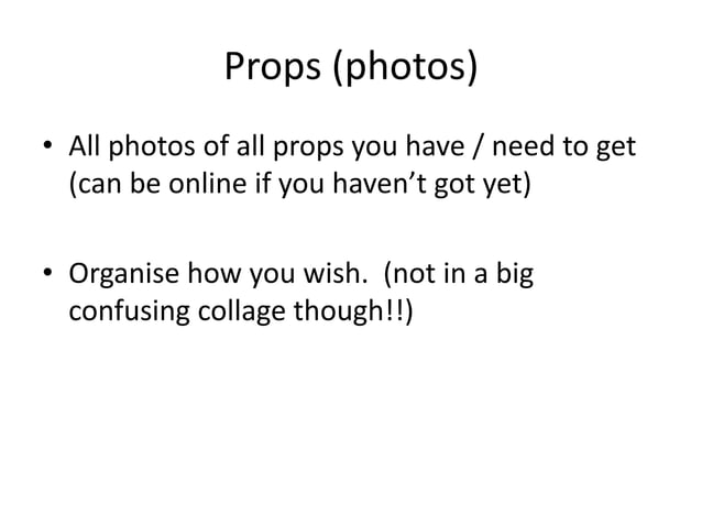 Assignment 25 costume & props | PPTX