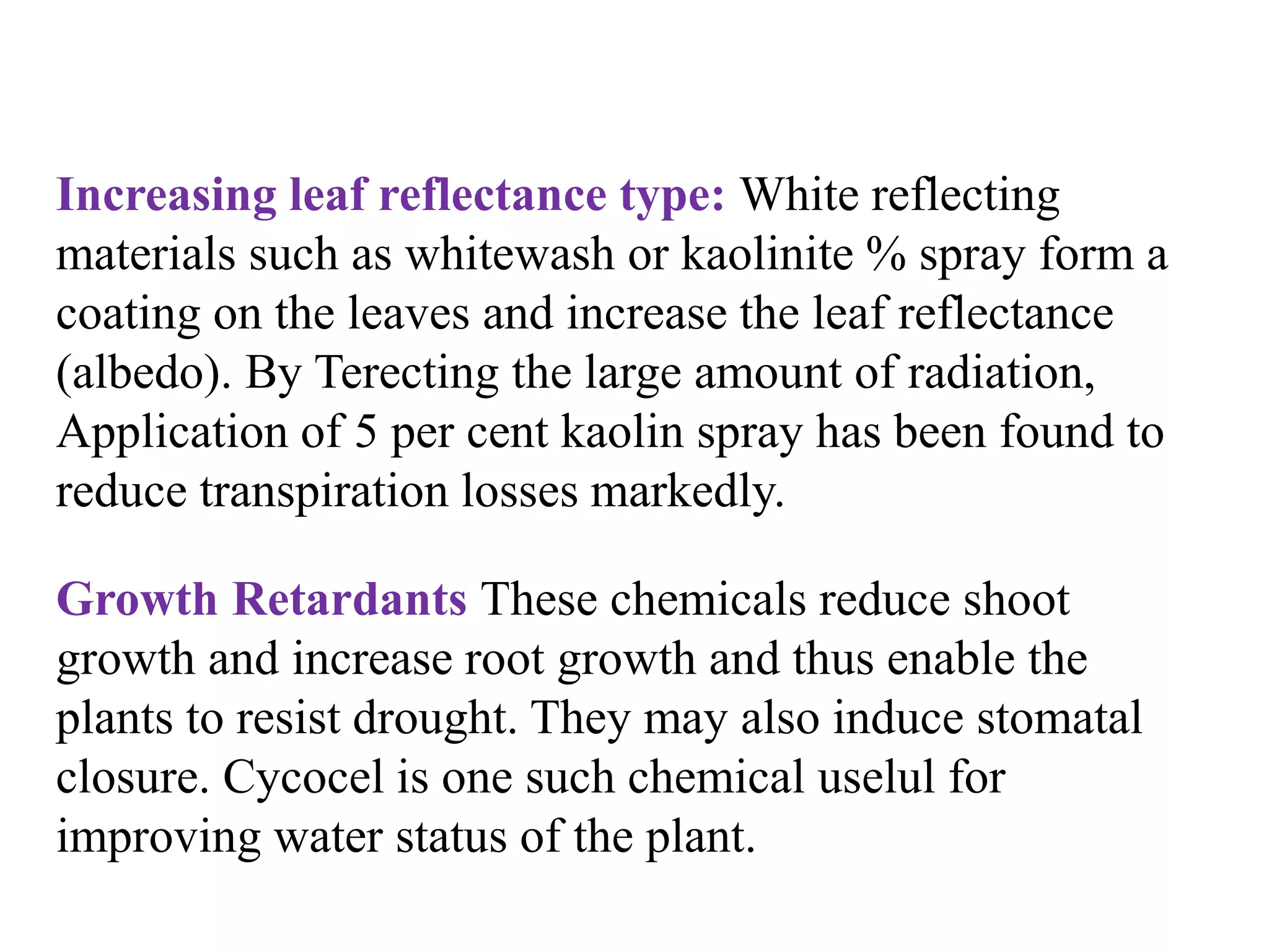 Antitranspirants and their effect on crop | PPTX