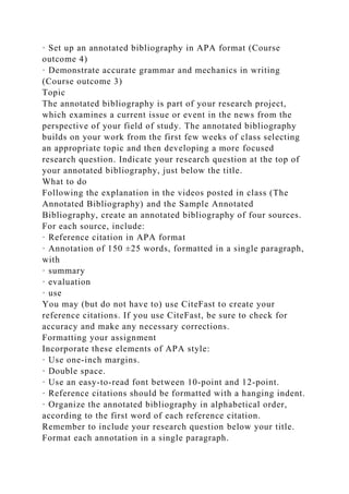 Assignment 2 Annotated BibliographyTop of FormHide Assignment I.docx