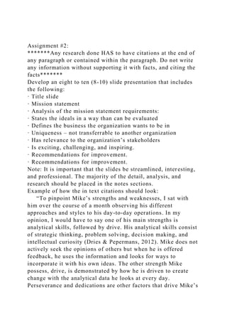 Assignment #2Any research done HAS to have citations at .docx