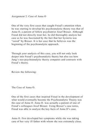 Assignment 2 Case of Anna OOne of the very first cases that c.docx | Bereavement | Family and ...