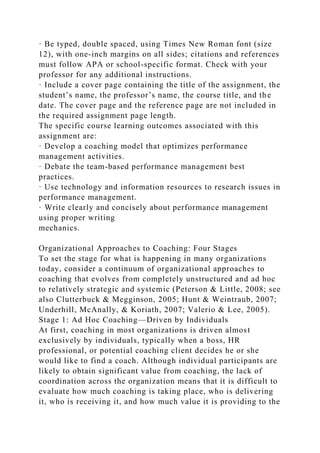 · Assignment 2 Coaching ModelDue Week 6 and worth 250 points.docx