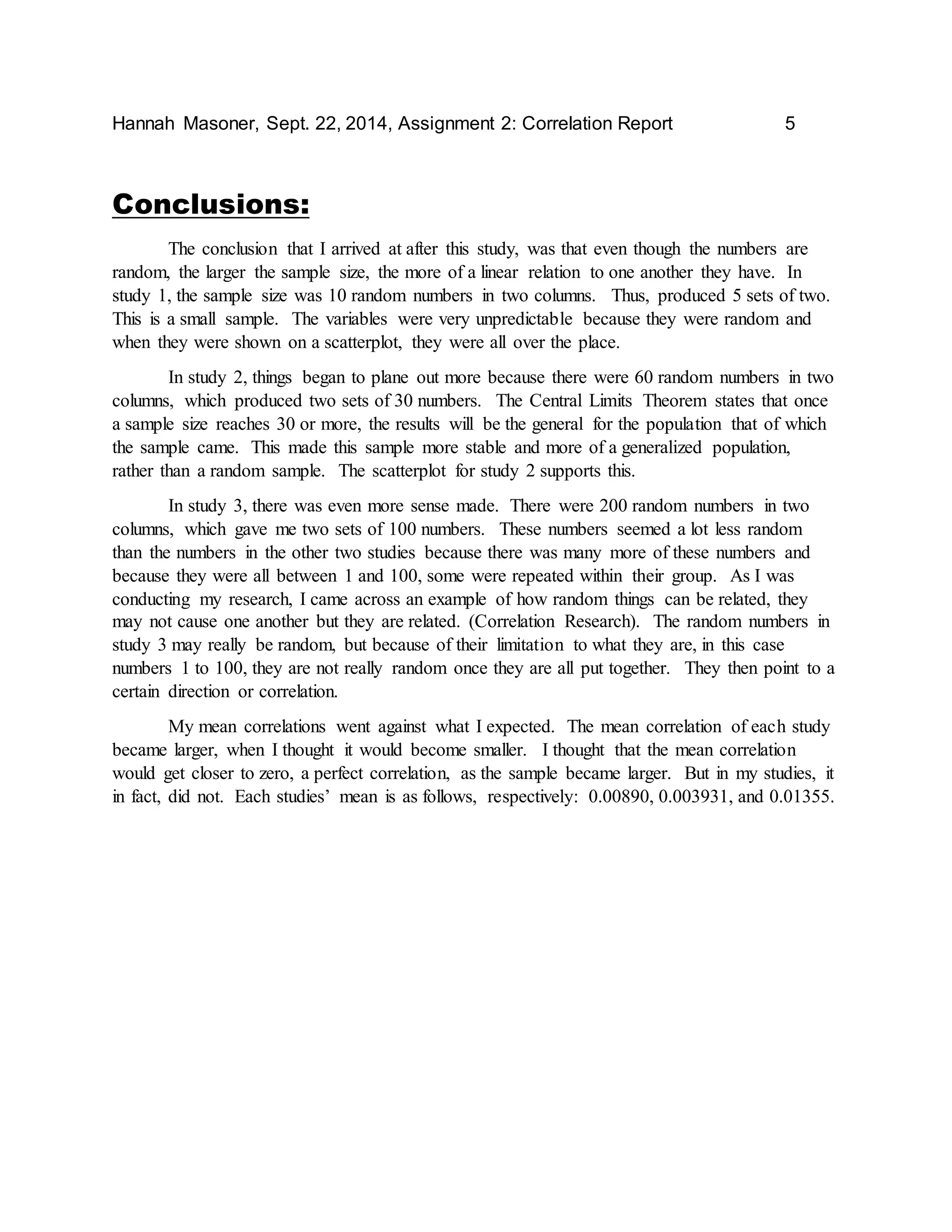 Assignment 2 correlation report final | PDF