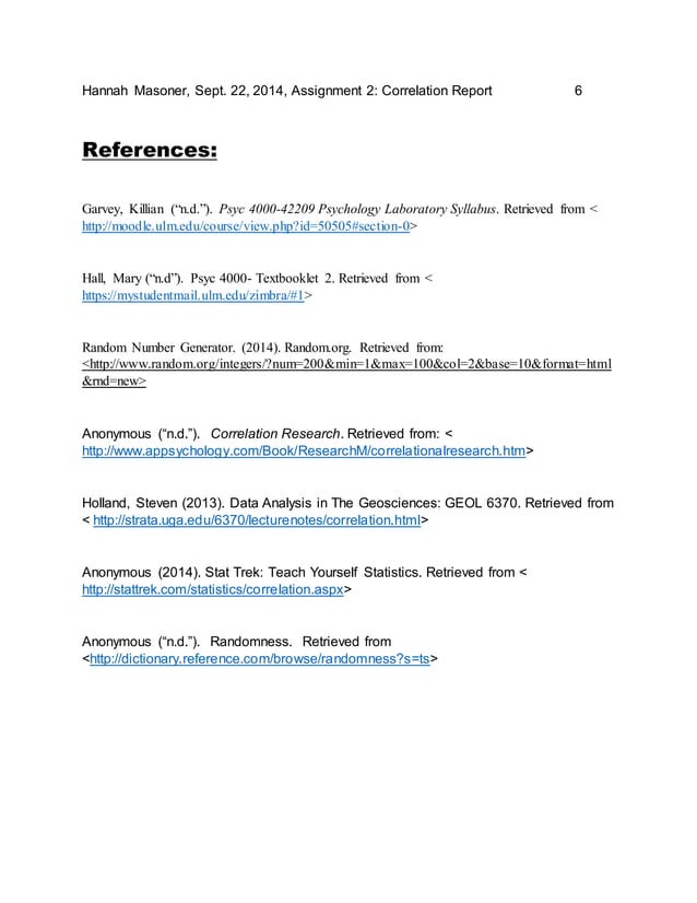 Assignment 2 correlation report final | PDF