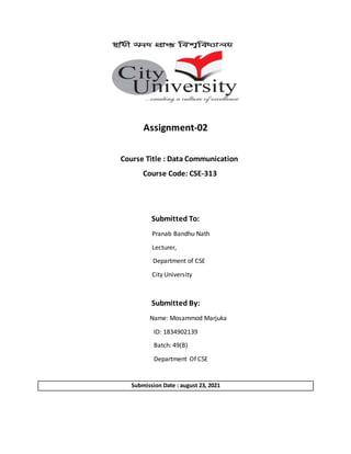 Assignment 2(data communication) | DOCX