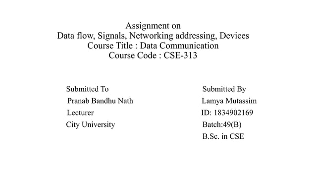 Data flow, networking | PPTX | Computer Networking | Computing