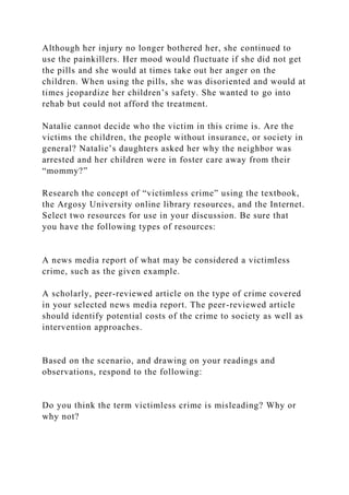 Assignment 2 Discussion—Victimless CrimeNatalie Davies is a | DOCX