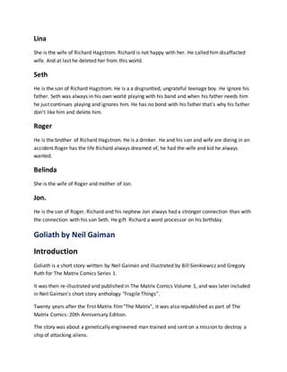 Word processor of the God by Stephen King Goliath by Neil Gaiman | DOCX ...