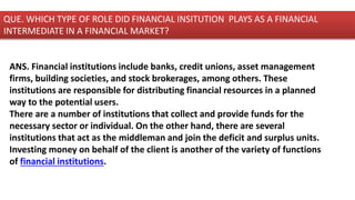 role of financial insitution | PPTX