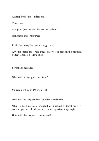 Assignment 2 Final Project Writing the Grant Part 2 Methodolo | DOCX