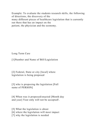 Assignment 2 Government Healthcare Legislation Rubric .docx | Health ...