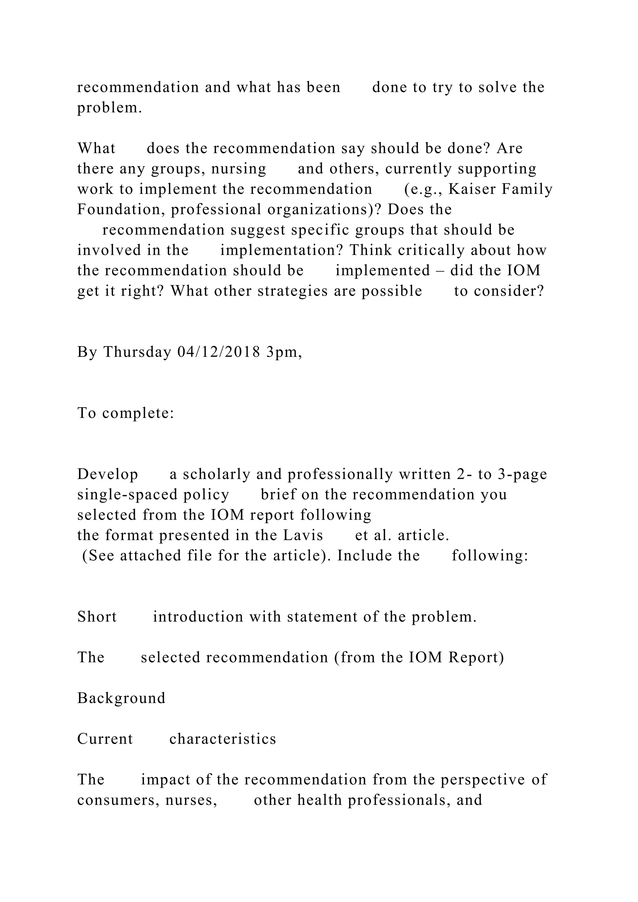 Assignment 2 Health Policy Proposal Analysis (Policy Brief).docx