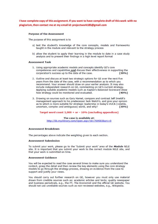 Assignment 2 instructions ge case study | DOCX