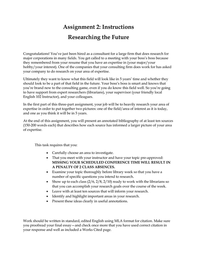 Assignment 2 instructions (update) | PDF