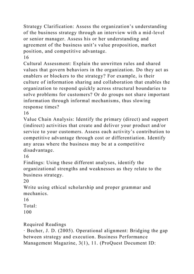 Assignment 2 Internal Environmental Scanorganizational Assessmen Docx