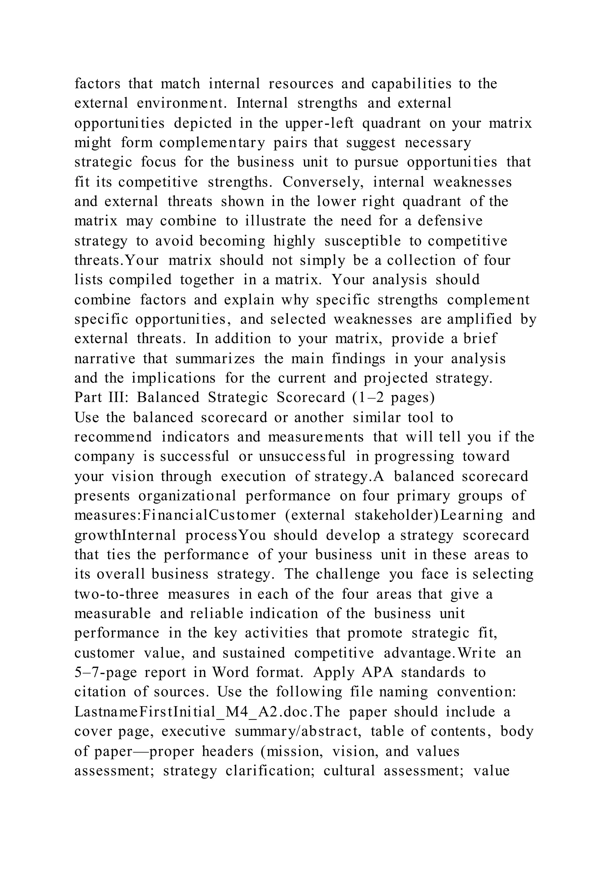 Assignment 2 Internal Environmental Scanorganizational Assessment Pdf