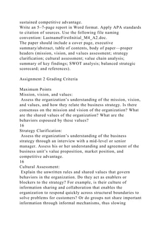 Assignment 2 Internal Environmental ScanOrganizational Assessment.docx
