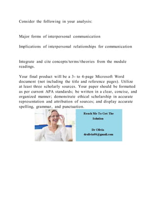 Assignment 2 Interpersonal Communication at Your WorkplaceFor | DOCX ...