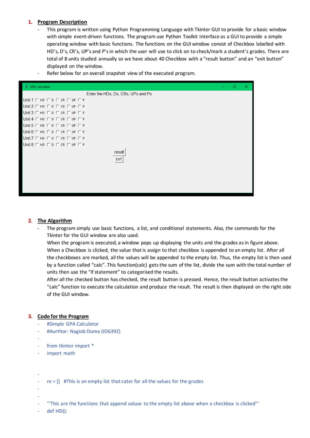 Assignment 2 lab 3 python gpa calculator | PDF