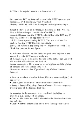 Assignment #2 Lab Exercise – HTTP INT6143, Enterpr.docx