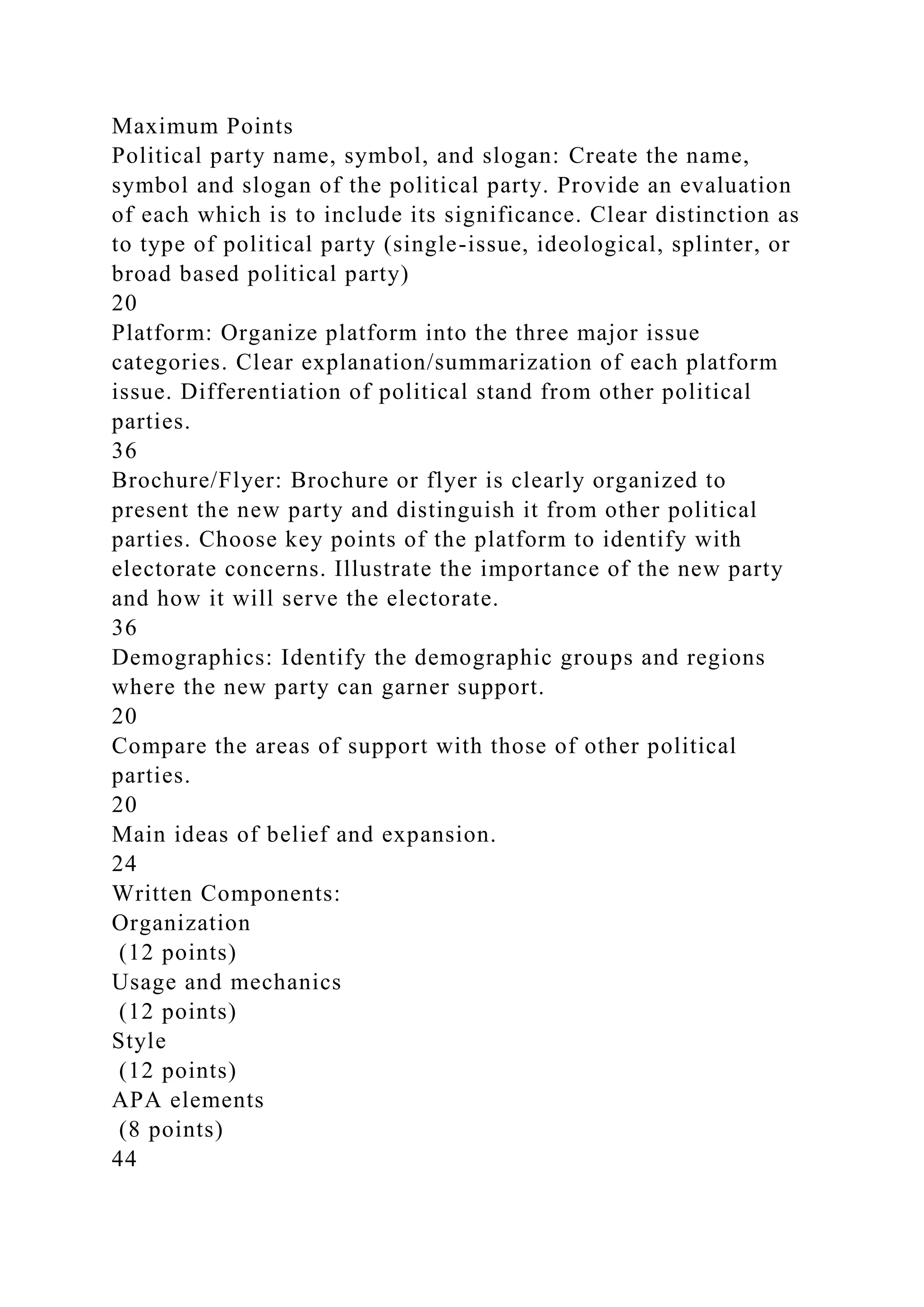 Assignment 2 LASA 1 Create Your Own Political PartyScenarioYou.docx
