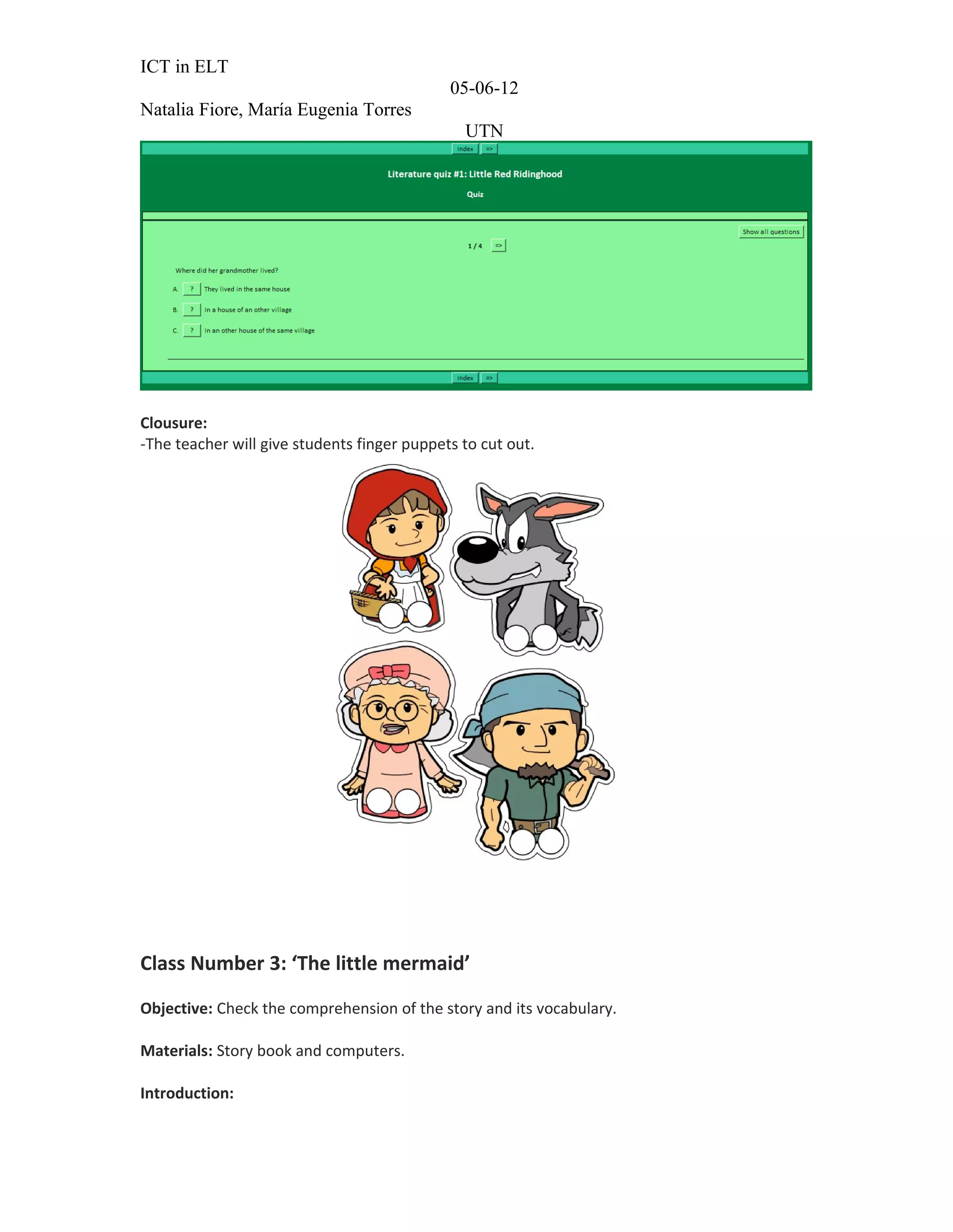 Assignment 2 lesson plan | DOC | Family/Children | Genres