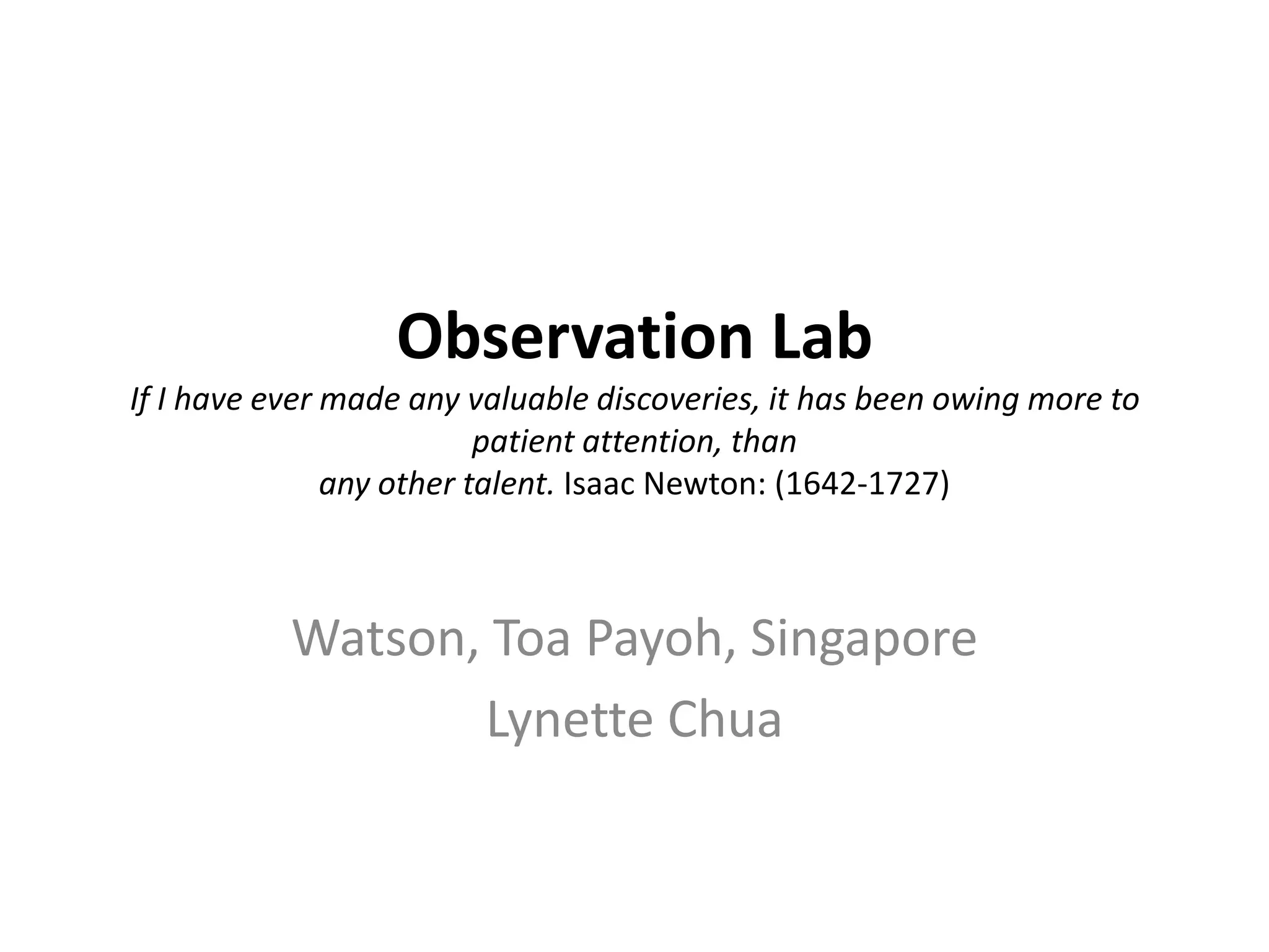 Assignment 2 observation lab | PPT