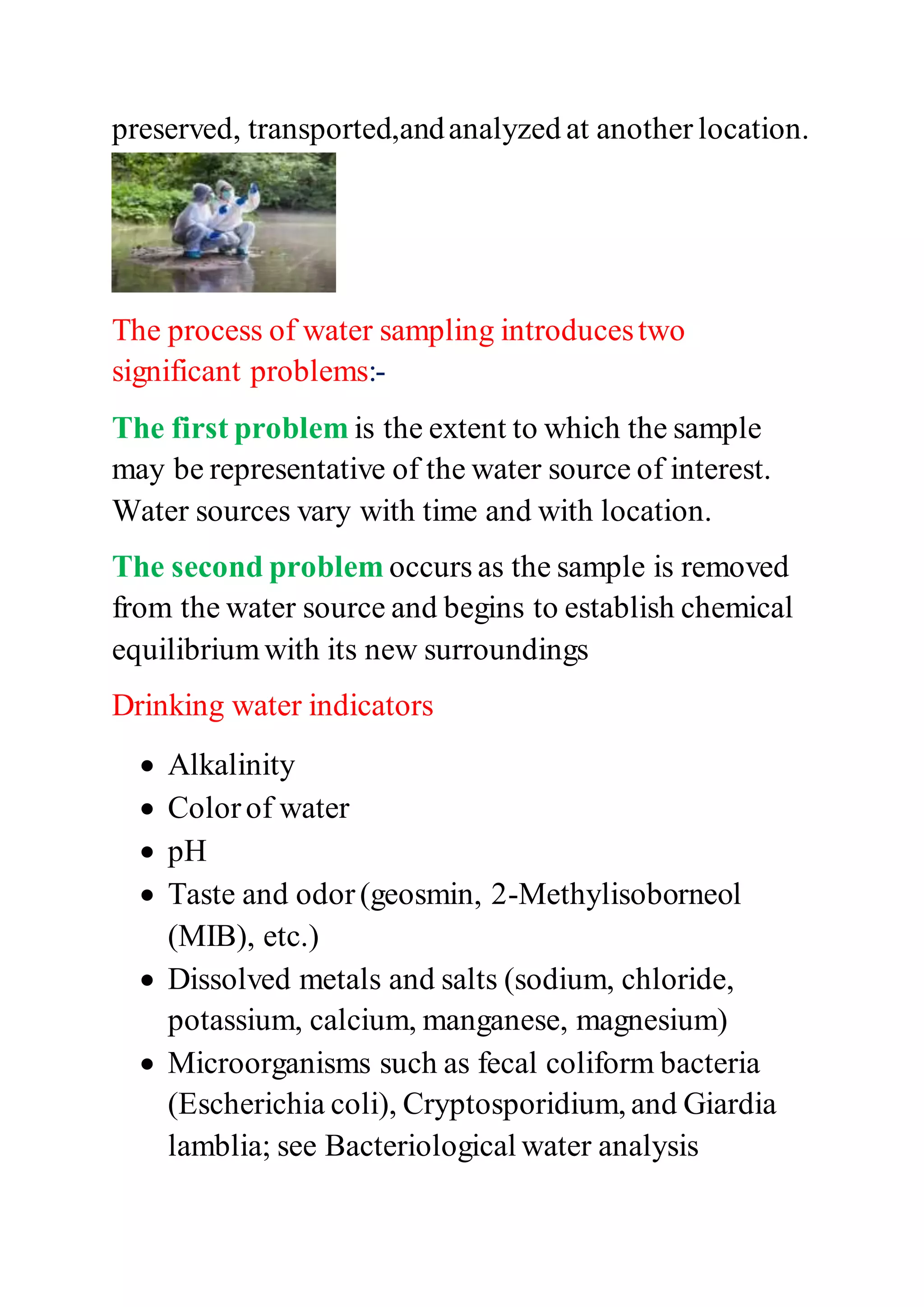 Polluted sample collection and preservation | DOCX
