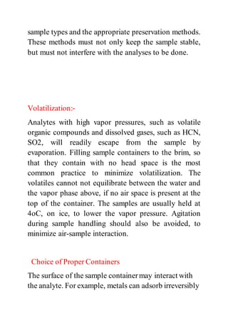 Polluted sample collection and preservation | DOCX
