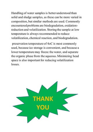 Polluted sample collection and preservation | DOCX