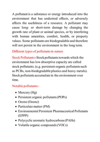 Polluted sample collection and preservation | PDF