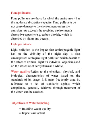 Polluted sample collection and preservation | PDF