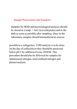 Polluted sample collection and preservation | DOCX