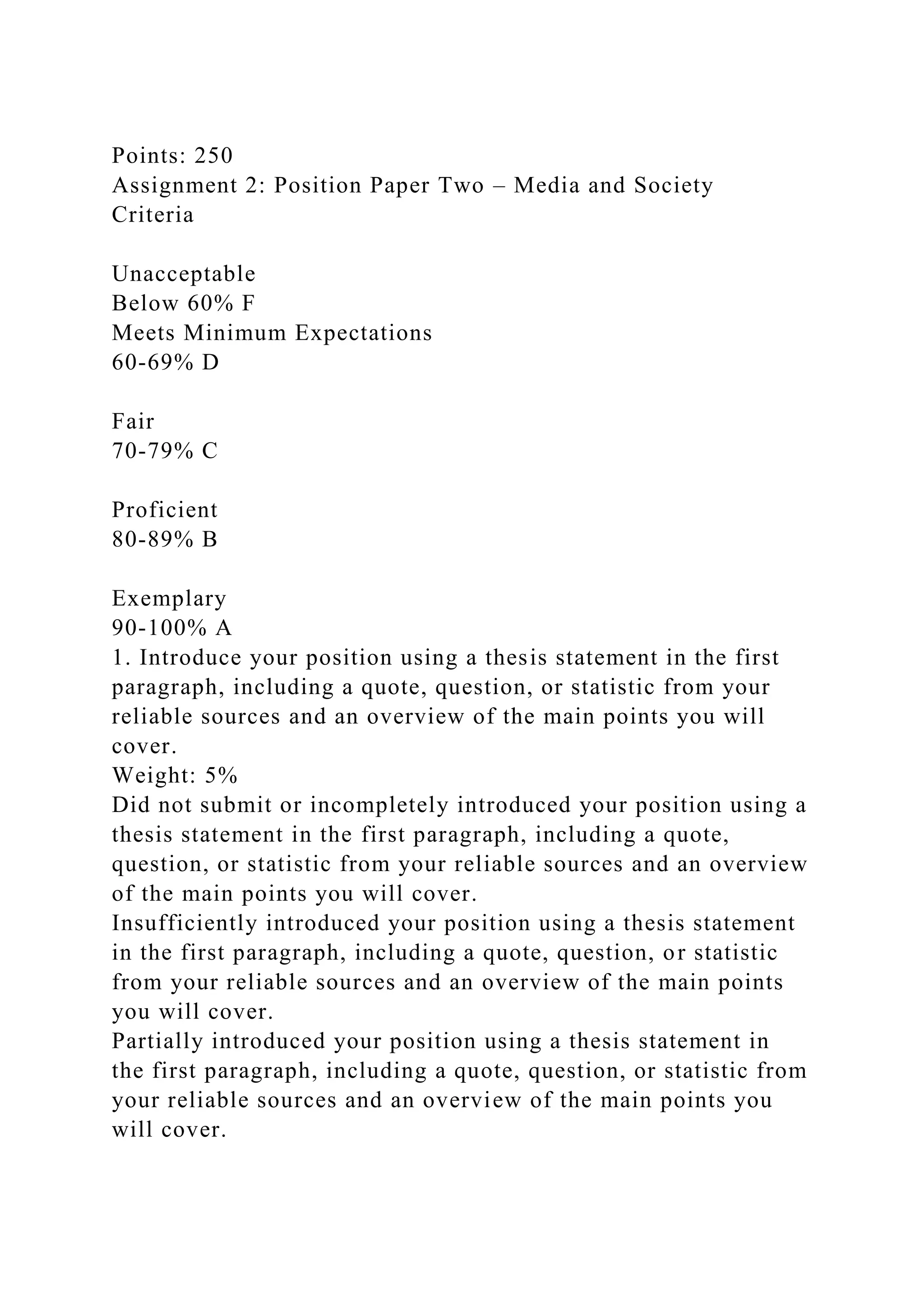 Assignment 2 Position Paper Two – Media and Society Due Week 10 a.docx