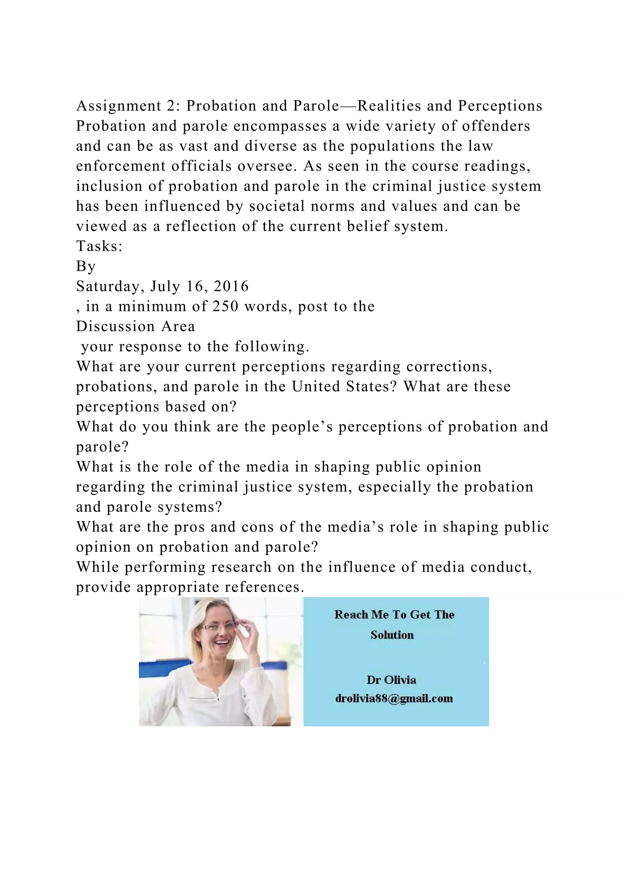 Assignment 2 Probation and Parole—Realities and PerceptionsProbat.docx